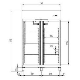 GastroHero Kühlschrank Profi 1400 GN 2/1 - mit 2 Türen