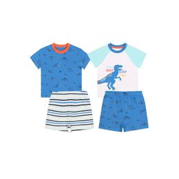 Sarcia.eu Pyjama 2x Blau-weißes Jungenpyjama mit Dinosaurier 3-6 Monate