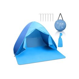 Randaco Strandmuschel Strandmuschel Strand blau Tent Wurfzelt Windschutz Strandzelt UV 50+
