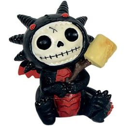 MystiCalls Fantasy-Figur Furrybones Black Scorchie Fantasy Gothic Halloween Horror Totenkopf (1 St)