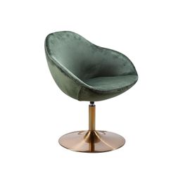 Wohnling Cocktailsessel WL5.921 (Samt Grün / Gold 70x79x70 cm