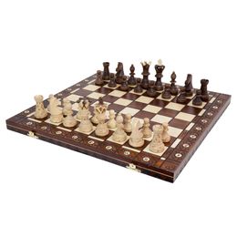 ALBATROS Schachspiel Holz EL GRANDE, Handgefertigt und Extra Groß 55 x 55cm, Königshöhe 110mm - Edles Schach Brett Holz Hochwertig inklusive Holz Schachfiguren - Gefertigt in EU