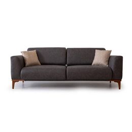 JVmoebel 3-Sitzer Graues Kunstleder Wohnzimmer Designer Couch Luxuriöser 3-Sitzer