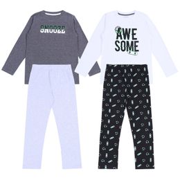 Sarcia.eu Pyjama 2 x grau-schwarzes Pyjama mit Skateboards 7-8 Jahre