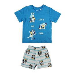 Bluey Schlafanzug Bluey Jungen Kinder Pyjama Shirt Shorts Gr. 92 bis 116 reine Baumwolle