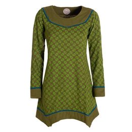 Vishes Tunikakleid Langarm Damen Tunika Shirt-Kleid Ethno Zipfel-Bluse Blusenkleid Elfen