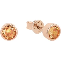 JOOP! Paar Ohrstecker 2038023, mit Zirkonia (synth), goldfarben|orange