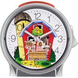 EUROTIME Quarzwecker 29691-22P ideal auch als Geschenk, silberfarben