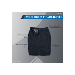 German Wear Jeansrock Trend462R Midi Denim Denim Trendiger Midi Rock Jeansrock Denimrock Business Rock