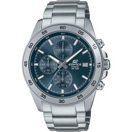 Chronograph CASIO EDIFICE Armbanduhren edelstahlfarben, blau Herren Uhren