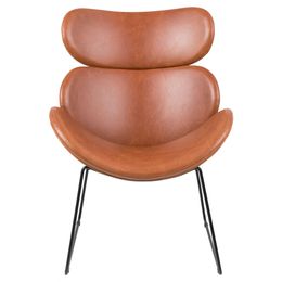 Stuhl ACTONA GROUP "Cazar Loungesessel" Stühle Gr. B/H/T: 69 cm x 78,5 cm x 78,5 cm, Kunstleder, Stahl, braun (braun, schwarz) Kufenstuhl Esszimmerstuhl Küchenstühle