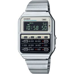 Chronograph CASIO VINTAGE Armbanduhren silberfarben (edelstahlfarben, schwarz, weiß) Herren Uhren