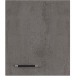 Hängeschrank IMPULS KÜCHEN ""Prag und Valencia", vormontiert" Schränke Gr. B/H/T: 50 cm x 57,9 cm x 34,2 cm, Türanschlag rechts, 1 St., grau (beton, optik schiefer dunkelgrau) Hängeschränke
