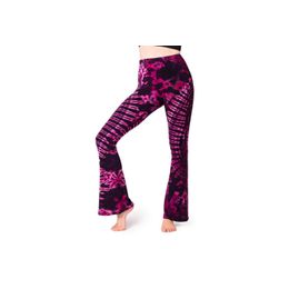 PANASIAM Leggings Unikat Batik Leggings stretch mit ausgestelltem Bein handgefertigt bequeme Bootcut Hose mit Schlag aus natürlicher Viskose für Yoga Sport