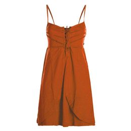 Vishes Sommerkleid Damen Babydoll-Kleid Tunika-Kleid Sommerkleid verstellbare Träger Hippie