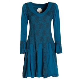 Vishes Jerseykleid Damen Langarm Longshirt-Kleid Sweatkleid Shirt-Kleid Tunika-Kleid Guru