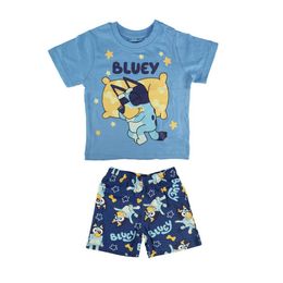 Bluey Schlafanzug Bluey Jungen Kinder Pyjama Shirt Shorts Gr. 92 bis 116 reine Baumwolle