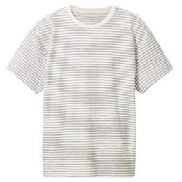 Tom Tailor Jungen Gestreiftes Oversized T-Shirt, weiß, Streifenmuster, Gr. 152