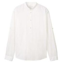 Tom Tailor DENIM Herren Relaxed Hemd, weiß, Uni, Gr. XL
