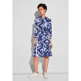 Street One Blusenkleid aus Leinen, blau