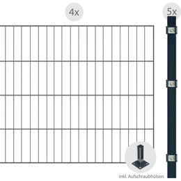Arvotec Einstabmattenzaun ESSENTIAL 80 zum Aufschrauben, (Set), Zaunhöhe 80 cm, Zaunlänge 2 - 60 m, grau