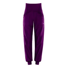 WINSHAPE Sporthose 'LEI101C' Damen Gr&ouml;&szlig;e M dunkellila / wei&szlig;