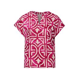 Street One Shirtbluse, Split-Neck, für Damen, pink, 38