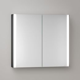 KEUCO Royal Atlas LED Spiegelschrank 80 x 71 x 12,7 cm mit 2 Türen, Spiegelheizung, Aufputz 211201450017