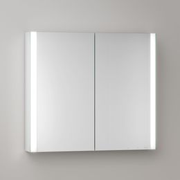 KEUCO Royal Atlas LED Spiegelschrank 80 x 71 x 12,7 cm mit 2 Türen, Spiegelheizung, Aufputz 211201450025