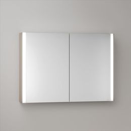 KEUCO Royal Atlas LED Spiegelschrank 100 x 71 x 12,7 cm mit 2 Türen, Spiegelheizung, Aufputz 211201450037