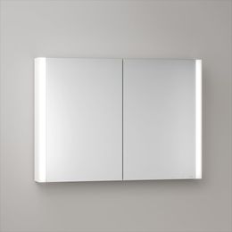 KEUCO Royal Atlas LED Spiegelschrank 100 x 71 x 12,7 cm mit 2 Türen, Spiegelheizung, Aufputz 211201450045