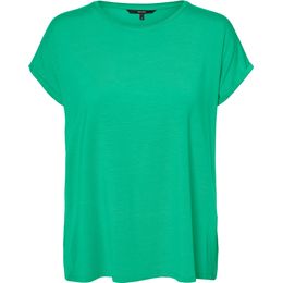 Véro Moda VERO MODA® T-Shirt "Vmaya Plain", Ärmelaufschlag, für Damen, grün, 48/50