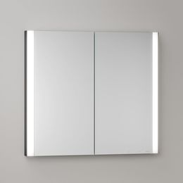 KEUCO Royal Atlas LED Spiegelschrank 80 x 71 x 11,5 cm mit 2 Türen, Spiegelheizung, Unterputz 211201450073
