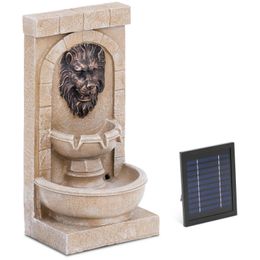 Hillvert Solar Gartenbrunnen - 2 Ebenen mit speiendem Löwenkopf - LED-Beleuchtung HT-SF-107