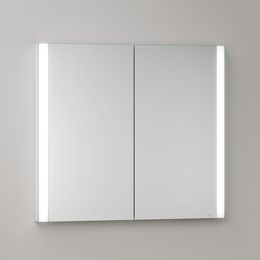 KEUCO Royal Atlas LED Spiegelschrank 80 x 71 x 11,5 cm mit 2 Türen, Spiegelheizung, Unterputz 211201450081