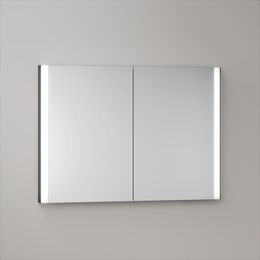 KEUCO Royal Atlas LED Spiegelschrank 100 x 71 x 11,5 cm mit 2 Türen, Spiegelheizung, Unterputz 211201450089