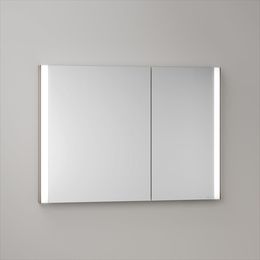 KEUCO Royal Atlas LED Spiegelschrank 100 x 71 x 11,5 cm mit 2 Türen, asymmetrisch, Unterputz 211201450096