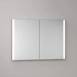 KEUCO Royal Atlas LED Spiegelschrank 100 x 71 x 11,5 cm mit 2 Türen, Spiegelheizung, Unterputz 211201450093