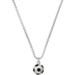 s.Oliver Junior Kette mit Anhänger Fußball, 2038011, mit Emaille, schwarz|weiß