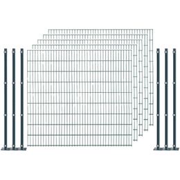 Arvotec Doppelstabmattenzaun EASY 183 zum Aufschrauben, (Set), Zaunhöhe 183 cm, Zaunlänge 2 - 60 m, grau