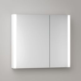 KEUCO Royal Atlas LED Spiegelschrank 80 x 71 x 12,7 cm mit 2 Türen, asymmetrisch, Aufputz 211201450032