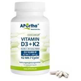 APOrtha® Vitamin D3 10.000 IE + Vitamin K2 MK-7 Cyclo® 200 μg - 120 vegetarische Kapseln 120 St