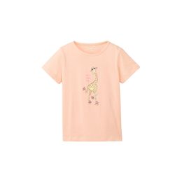 Tom Tailor Mädchen T-Shirt mit Giraffenprint, orange, Print, Gr. 92/98