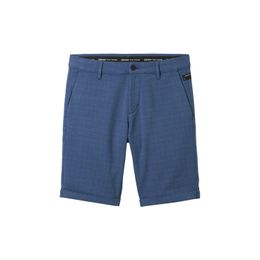 Tom Tailor Denim Herren Slim Chino Shorts, blau, Karomuster, Gr. XL