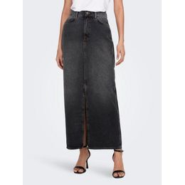 Only Jeansrock ONLCILLA LONG SLIT SKIRT DNM NOOS, schwarz