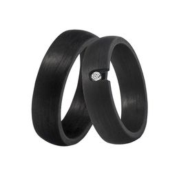 DOOSTI Trauring Schmuck Geschenk CARBON Trauring Ehering Partnerring LIEBE, wahlweise mit oder ohne Zirkonia, schwarz