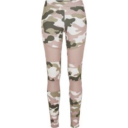 Urban Classics Leggings Urban Classics Damen Ladies Camo Tech Mesh Leggings (1-tlg), rosa