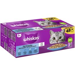 whiskas Portionsbeutel Multipack Special Pack 1+ Fisch Auswahl in Gelee 48 x 85g