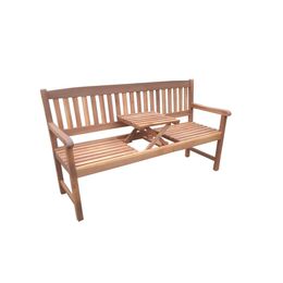 HC Garten & Freizeit Gartenbank mit hochklappbarem Tisch aus Akazienholz