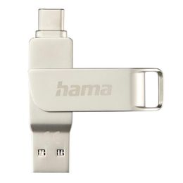Hama USB-Stick "C-Rotate Pro", USB-C 3.1/3.0, 256GB, 100MB/s, Silber